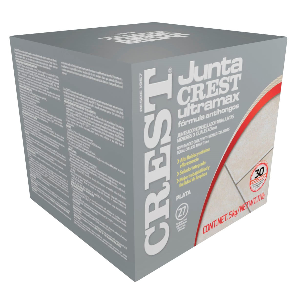 JUNTACREST ULTRAMAX PLATA CAJA 5 KG. - Gersa Muebles para Baño